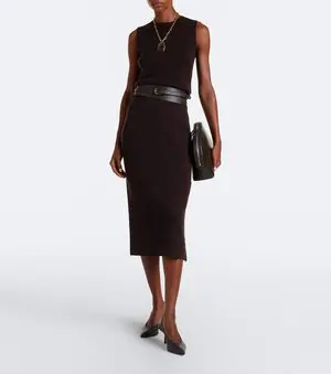 Max Mara Wool And Cashmere Midi Skirt - Brown