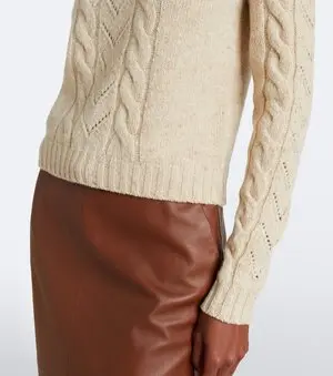 Max Mara Cable-knit Wool And Cashmere-blend Sweater - Beige