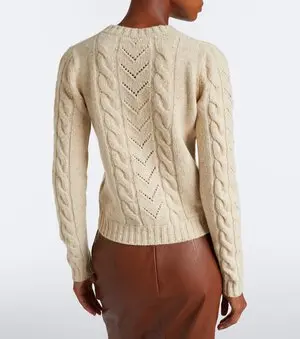 Max Mara Cable-knit Wool And Cashmere-blend Sweater - Beige