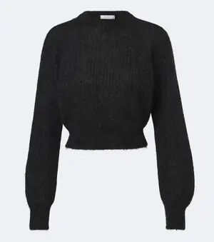 Max Mara Cropped Mohair And Wool-blend Sweater