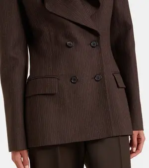 Alexander McQueen Draped Striped Wool Blazer