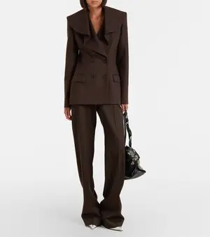Alexander McQueen Draped Striped Wool Blazer