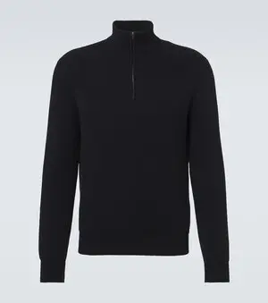 Agnona Cashmere Half-zip Sweater - Black