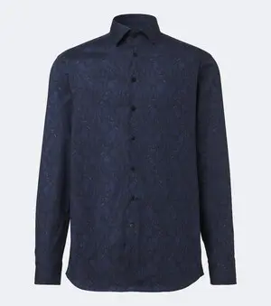 Etro Paisley Cotton-blend Poplin Shirt - Blue