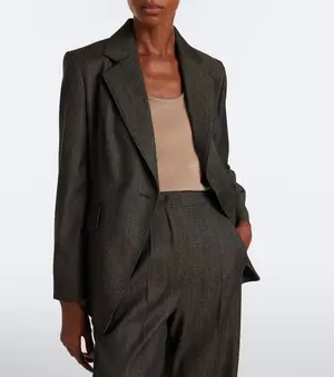 Max Mara Wool And Cashmere-paneled Suede Top - Beige