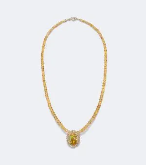 SUZANNE KALAN 18kt Pendant Necklace With Opals And Diamonds - Gold