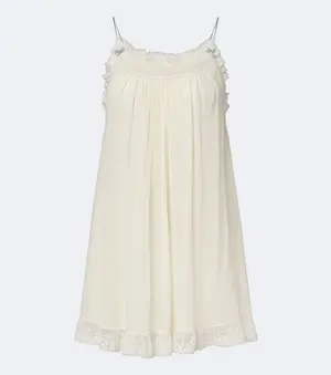 DÔEN Penelope Lace-trimmed Silk Georgette Minidress