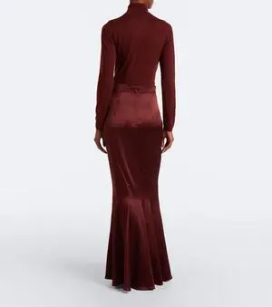 Max Mara Silk Satin Maxi Skirt