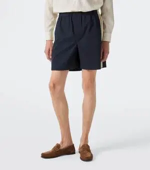 Saint Laurent Cassandre Cotton Canvas Shorts