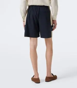 Saint Laurent Cassandre Cotton Canvas Shorts