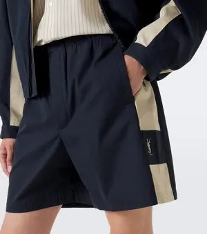 Saint Laurent Cassandre Cotton Canvas Shorts