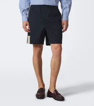 Saint Laurent Cassandre Cotton Canvas Shorts