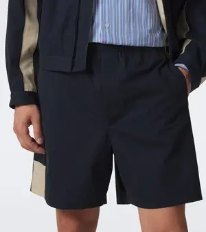 Saint Laurent Cassandre Cotton Canvas Shorts