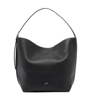 TOTEME Belted Leather Shoulder Bag - Black