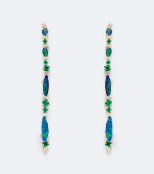 SUZANNE KALAN 18kt Gold Drop Earrings With Gemstones - Blue