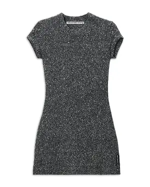 Alexander Wang Embellished Tweed Mini Dress - Charcoal