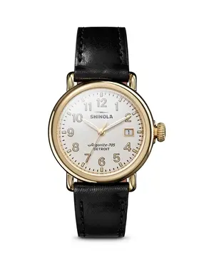 Shinola Runwell 3hd Leather Strap Watch, 36mm
