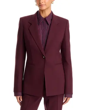 Lafayette 148 New York Wool-blend Fitted Single Button Blazer