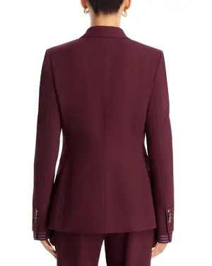 Lafayette 148 New York Wool-blend Fitted Single Button Blazer