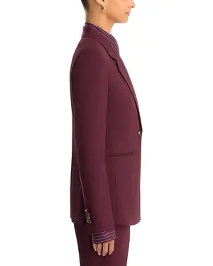 Lafayette 148 New York Wool-blend Fitted Single Button Blazer