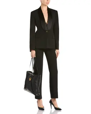 Versace Wool Stretch Satin Lapel Jacket