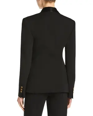 Versace Wool Stretch Satin Lapel Jacket