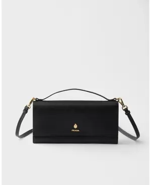 Prada Leather Wallet With Shoulder Strap