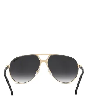 Carrera Eyewear Pilot Sunglasses, 64mm - Black
