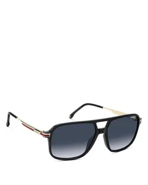 Carrera Eyewear Rectangular Double Bridge Sunglasses, 59mm