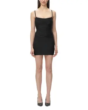 Herve Leger The Hailey Draped Fringe Mini Dress - Black