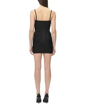 Herve Leger The Hailey Draped Fringe Mini Dress - Black