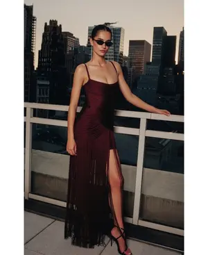 Herve Leger Carly Gown - Deep Red