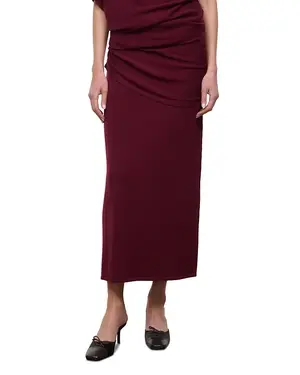 Staud Wilma Draped Wool Skirt