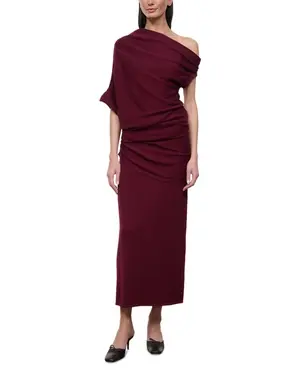 Staud Wilma Draped Wool Skirt