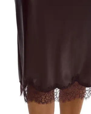 LAMARQUE Sonja Lace Trim Faux Leather Skirt