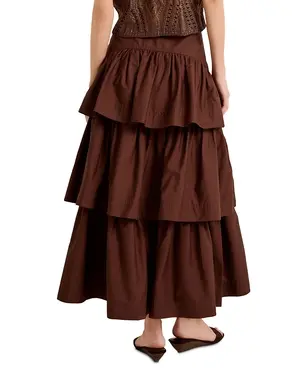 MARIE OLIVER Baylor Cotton Tiered A Line Skirt