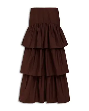 MARIE OLIVER Baylor Cotton Tiered A Line Skirt
