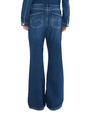 Farm Rio Gem Embellished High Rise Flare Jeans