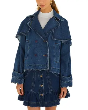 Farm Rio Cropped Trench Jacket