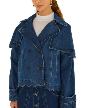 Farm Rio Cropped Trench Jacket