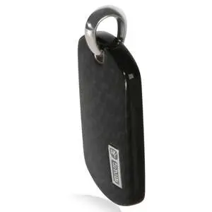 David Yurman Sterling Silver 42mm Carbon Fiber Tag Pendant