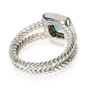 David Yurman Sterling Silver Topaz And Diamond Petite Albion Ring