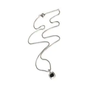 David Yurman Sterling Silver Onyx And Diamond Petite Albion Pendant
