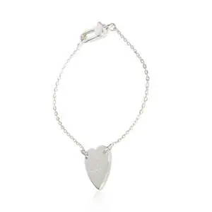 Gucci Sterling Silver Trademark Heart Bracelet