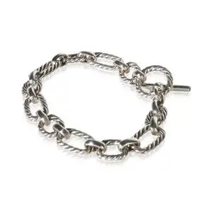David Yurman Sterling Silver Square Cushion Link Toggle Bracelet