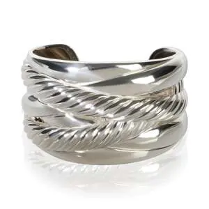 David Yurman Sterling Silver Wide Crossover Bracelet - Sterling_silver