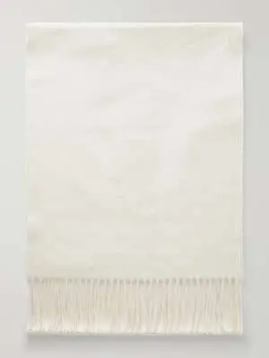 Gabriela Hearst Blaine Fringed Silk And Cashmere-blend Scarf - Ivory