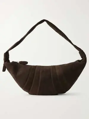 LEMAIRE Large Croissant Paneled Leather Shoulder Bag - Brown