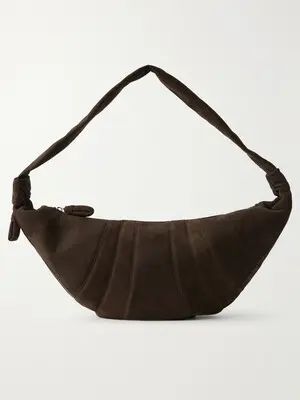 LEMAIRE Croissant Paneled Leather Shoulder Bag - Brown