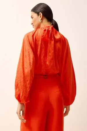 MARIE OLIVER Silk Moiré Oryan Blouse